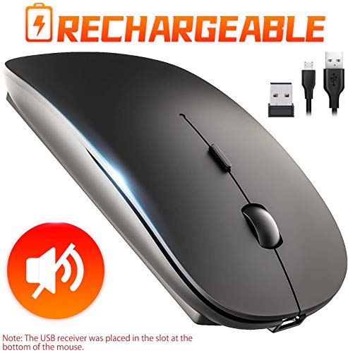 OKIMO Rechargeable Wireless Mouse, 2.4Ghz Silent Computer Office ...