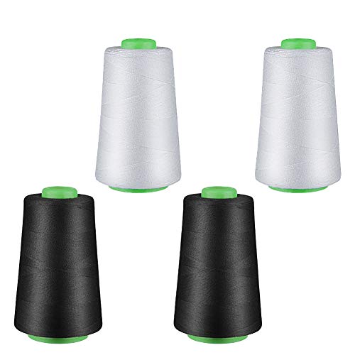 GEEDIAR 4-Pack All Purpose Sewing Thread Cones of 100% Spun Polyester ...