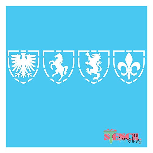 Stencil Me Pretty Heraldic Crest Coat of Arms Family Stencil-Multipack ...