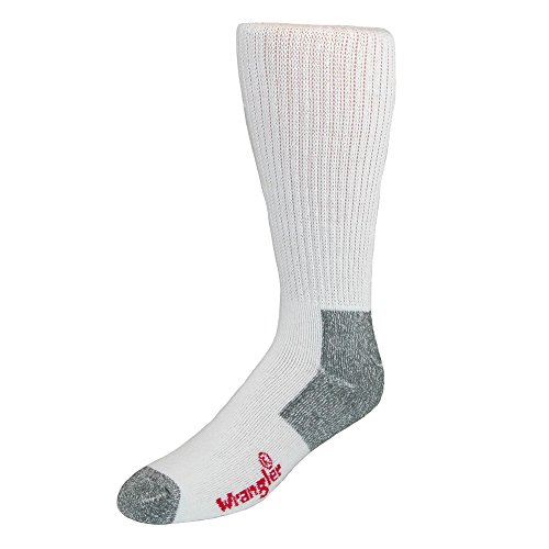 Wrangler Men's Over the Calf Cotton Work Boot Sock (Pack of 2), Large ...