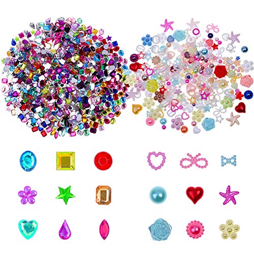 Craft Jewels and Gems, Anezus 1200pcs Gems and Jewels for Crafts ...