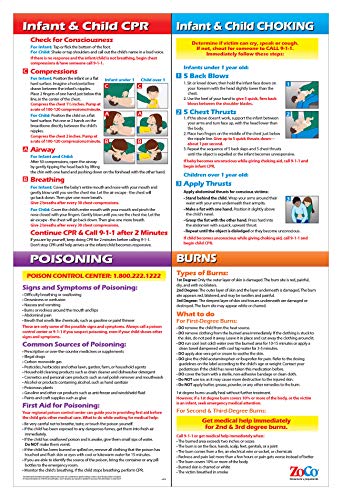 Safety Magnets Child & Infant CPR Poster - Choking Poster - Poison and ...