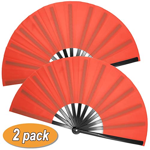 OMyTea Large Rave Clack Folding Hand Fans for Men/Women - Chinese ...