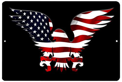 Rogue River Tactical American Eagle USA Flag Tin Sign Wall Decor Man ...