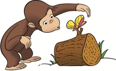 WiggleWalls 5 Inch Curious George Monkey Animal Removable Peel Self ...