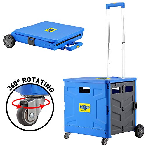 winkeep Foldable Utility Cart, 4 Wheeled Rolling Crate with Brake ...