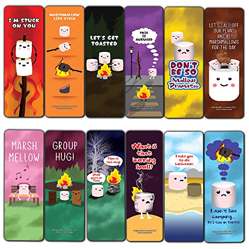 Creanoso Cute Marshmallow Puns Jokes Bookmarks (30-Pack) - Six Assorted ...