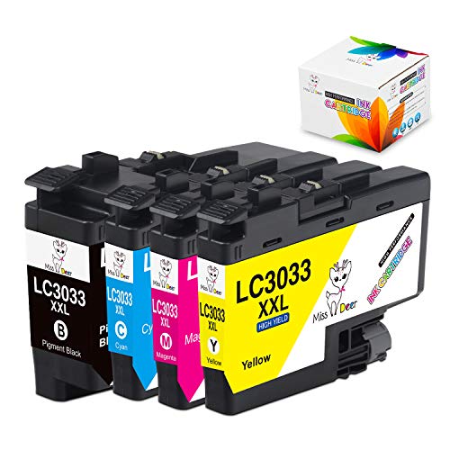Miss Deer Upgraded LC3033 Ink Cartridges, Replacement for Brother ...
