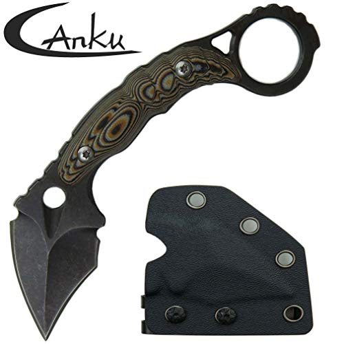 Canku C1107 Fixed Blade Knife Tactical Knife D2 Blade, G10 Handle Knife ...