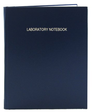 BookFactory Blue Lab Notebook - 240 Pages (.25" Ruled Format) 8 7/8" x ...