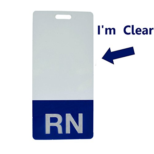 CLEARBB-RN-BLUE-V Clear RN Badge Buddy - Vertical - Role Identifier for ...