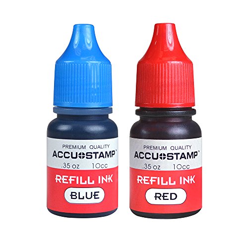 ACCUSTAMP ACCU-STAMP Ink Refill for Pre-Ink Stamps, Blue and Red, Pack ...