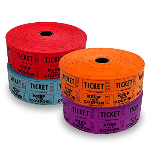 Indiana Ticket Company Raffle Tickets - 4 Rolls of 2000 Double Tickets ...