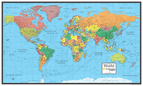 Smithsonian Journeys 30x48 World Wall Map by Smithsonian Journeys ...