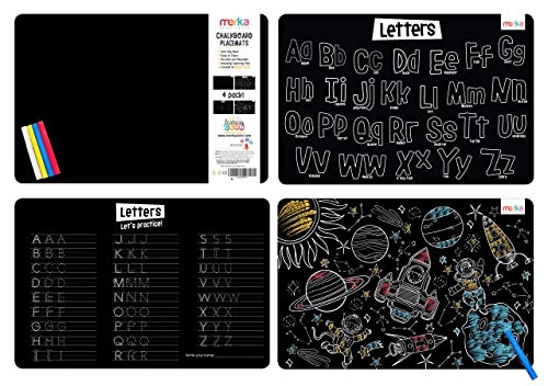 merka Chalkboard Coloring Mats 4 Big Sturdy Fun Coloring Art Mats with ...