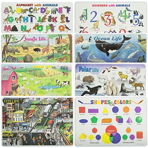 Painless Learning Educational PlacematsÂ for Kids Alphabet, Numbers ...