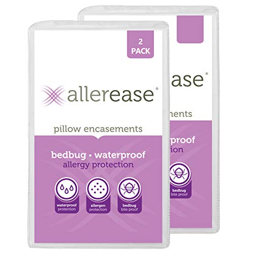 Aller-Ease AllerEase Bed Bug Allergy Protection Zippered Pillow Protector (2 Pack)