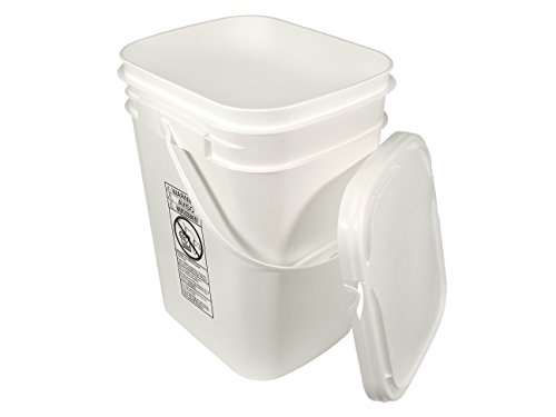 API Kirk Containers 5.3 Gallon White Rectangular Bucket/Pail with ...