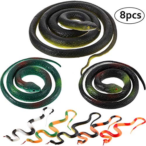 Blulu Large Rubber Snakes Fake Snake Black Mamba Snake Toys for Garden ...