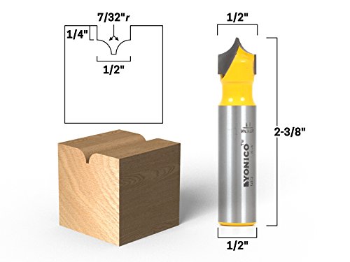 Yonico 13073 7/32-Inch Radius Point Cutting Round Over Groove Router ...