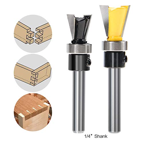 ROOCBIT Dovetail Router Bit 1/4 Inch Shank 1/2 & 5/8 Inch Cutting ...