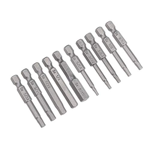 uxcell Hex Bits Set 10-in-1 1/4-Inch Hex Shank British System Magnetic ...