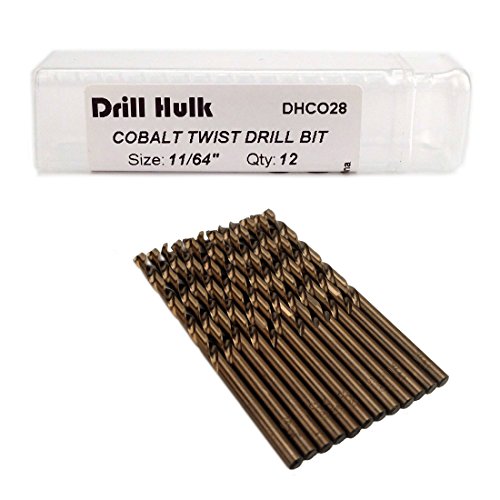 Drill Hulk 11/64-Inch Cobalt Steel M35 Jobber Length Twist Drill Bits ...