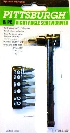 Pittsburgh - 8-pc Set ~ 1/4 Inch 90 Degree Ratchet - Hex Screwdriver ...