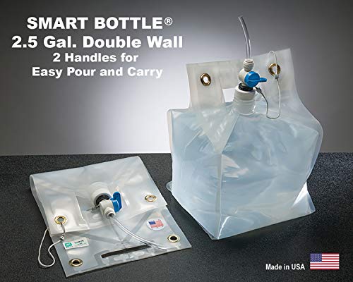 Smart Bottle 2.5 Gallon/10 Liter Collapsible Water Container with Blue ...