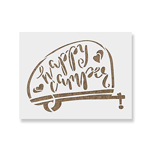 Stencil Revolution Happy Camper Stencil Template for Walls and Crafts ...