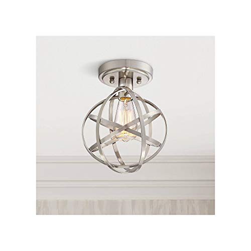 Franklin Iron Works Industrial Atom Ceiling Light Semi Flush Mount ...