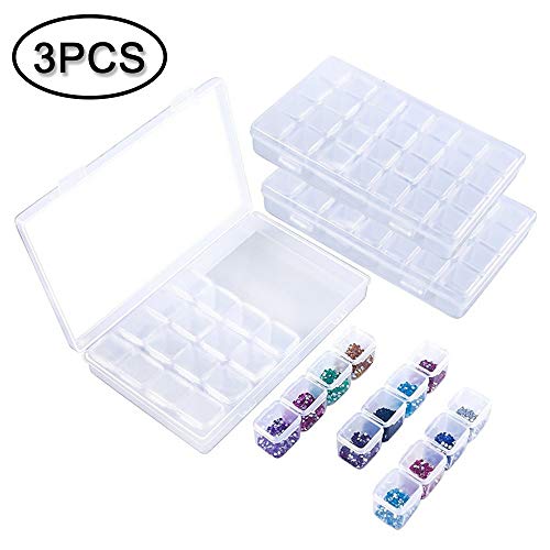 FOME Diamond Embroidery Box, FOME 3 Pack Clear Diamond Painting Storage ...