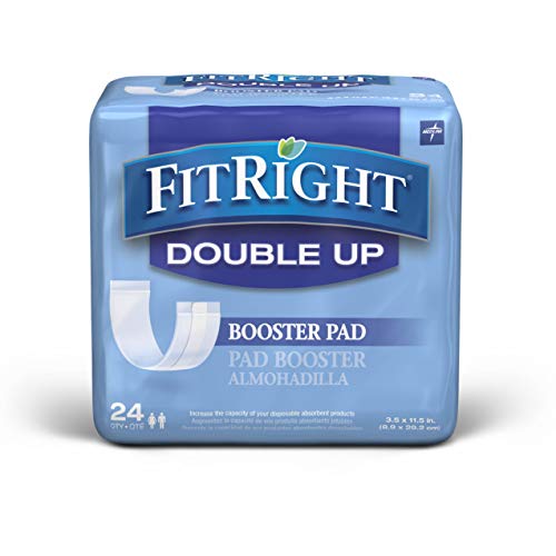Medline FitRight Double Up Incontinence Liners, Booster Pads with ...