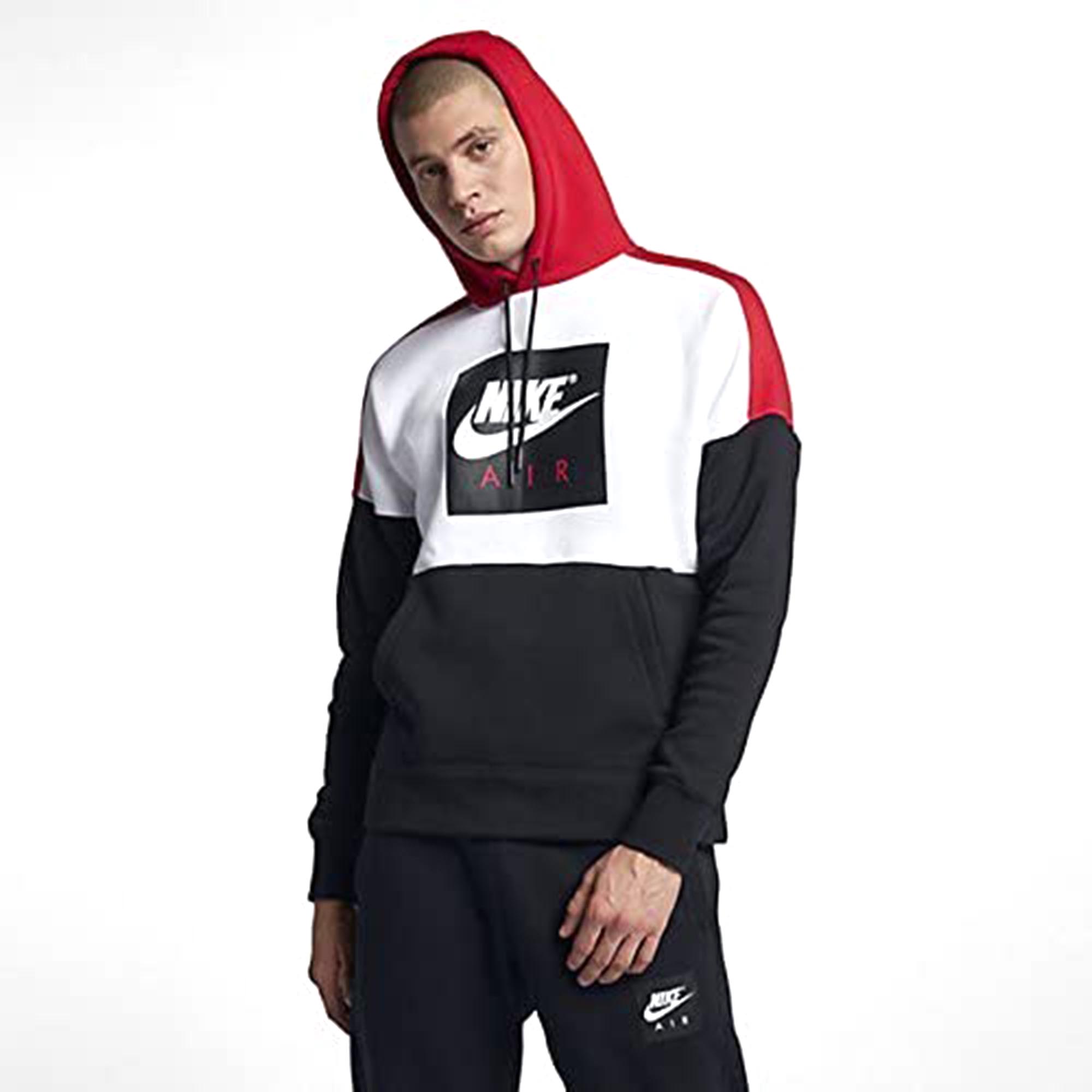 black nike hoodie with red