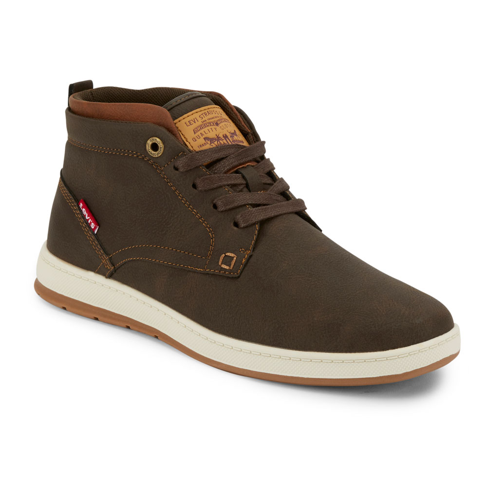 Levi's Mens Goshen II Waxed Synthetic Leather Casual Lace-up Sneaker Boot