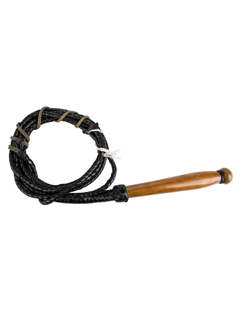 Tabelo Whip Hand Braided Leather Bull String Popper 10 Black 723580