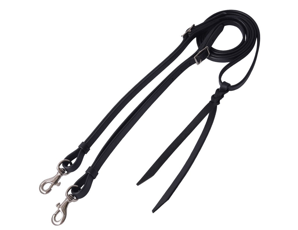 Tucker Reins Trail Snap Ends Adjustable 5/8 Black Chrome 0211-1