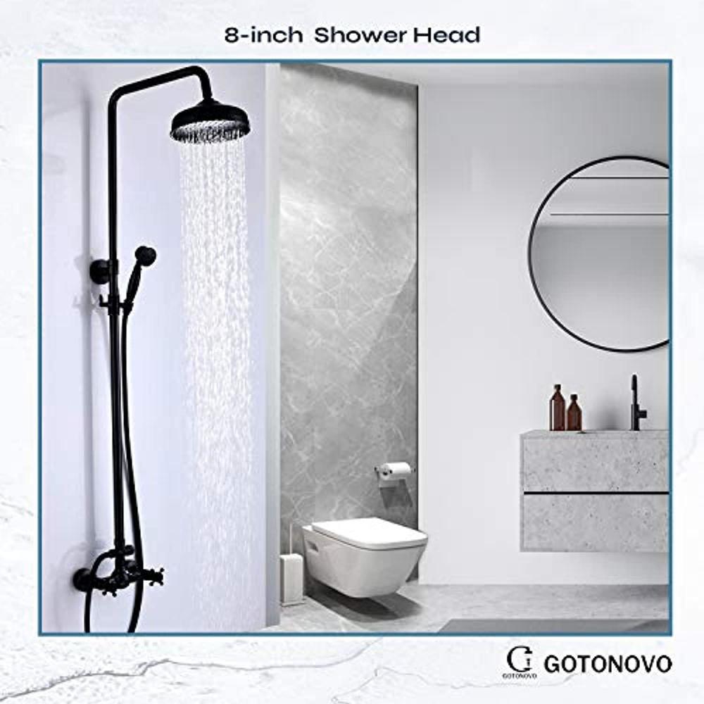 Gotonovo Oil Rubbed Bronze Exposed Shower Fixture Set 8 Rain Shower