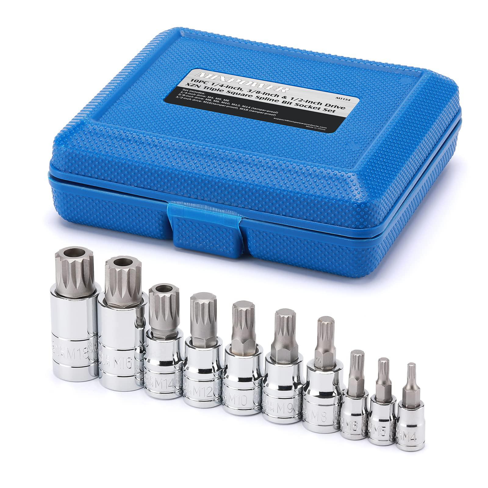 MIXPOWER mixpower xzn triple square spline bit socket set, tamper proof ...