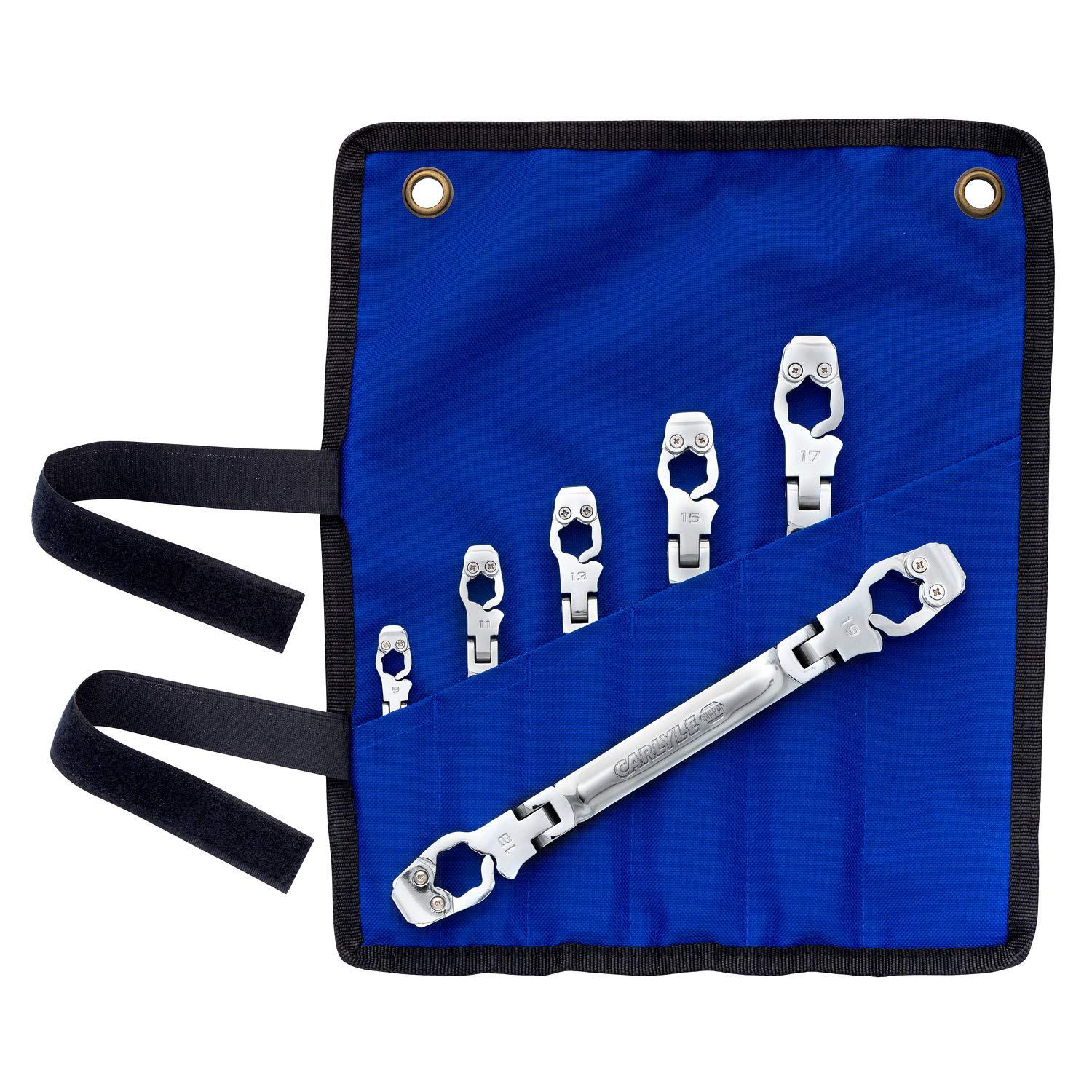 ags ratcheting flare nut brake line wrench, metric, double flex, set of ...