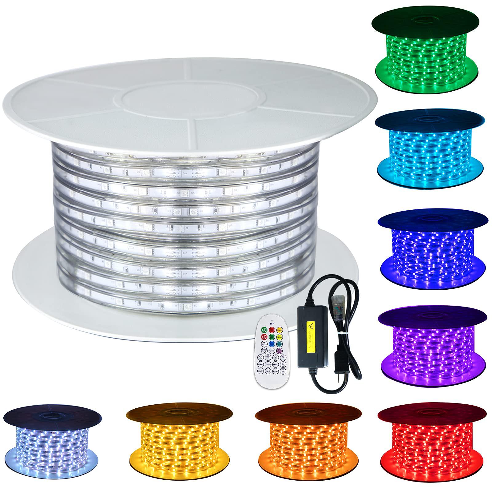 GuoTonG guotong 110v 8 colors rgb dimmable strip light outdoor 131.2ft ...