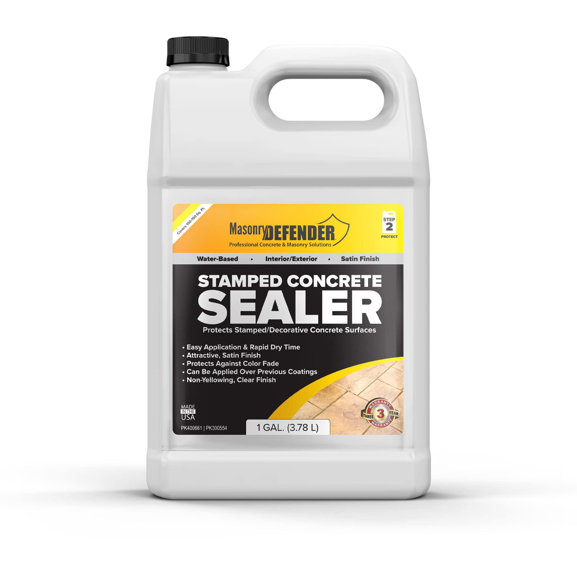 masonrydefender stamped concrete sealer, 1 gal - clear, water-based ...