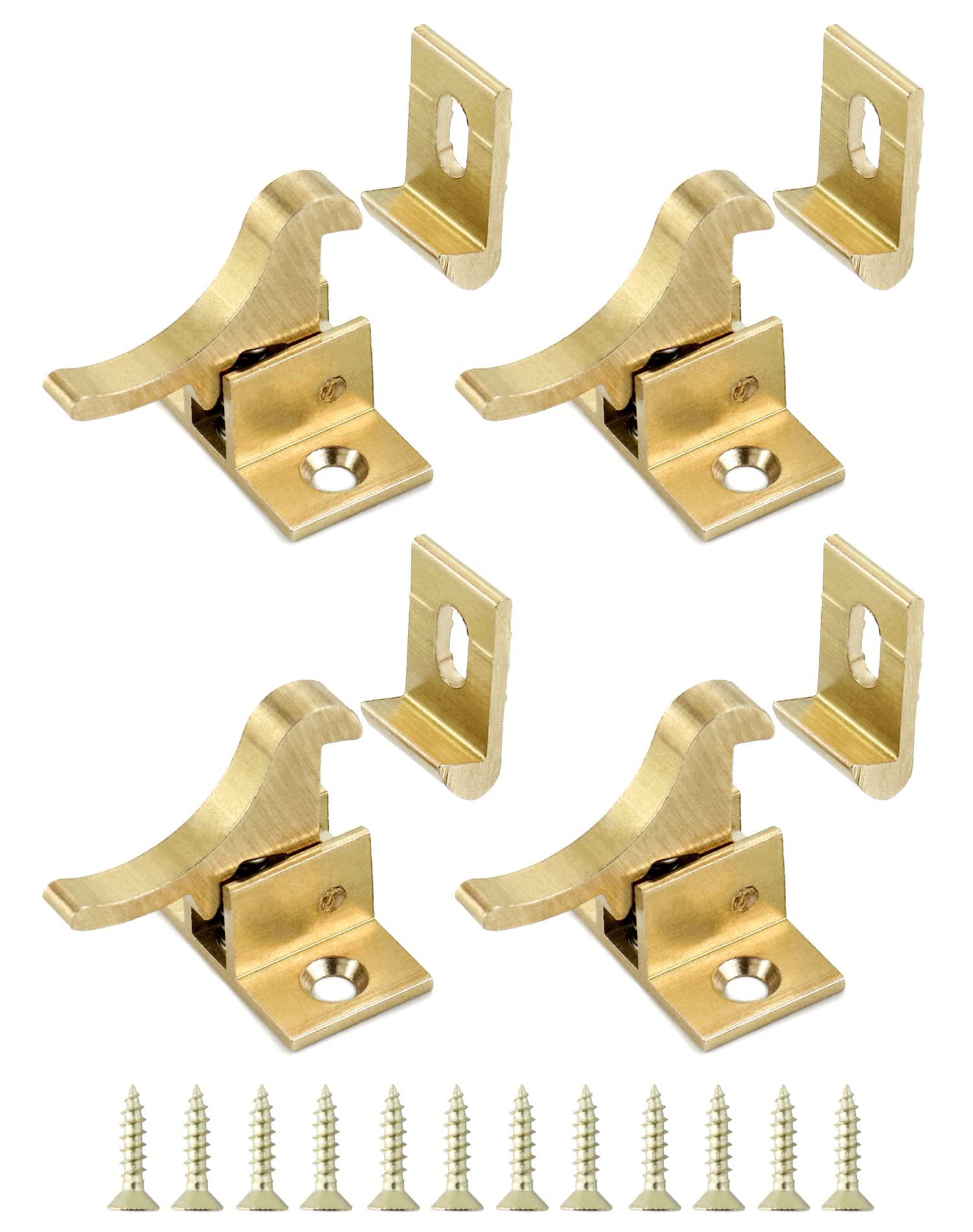 Qwork qwork brass heavy duty elbow latch cabinet door/window catch, 4 ...