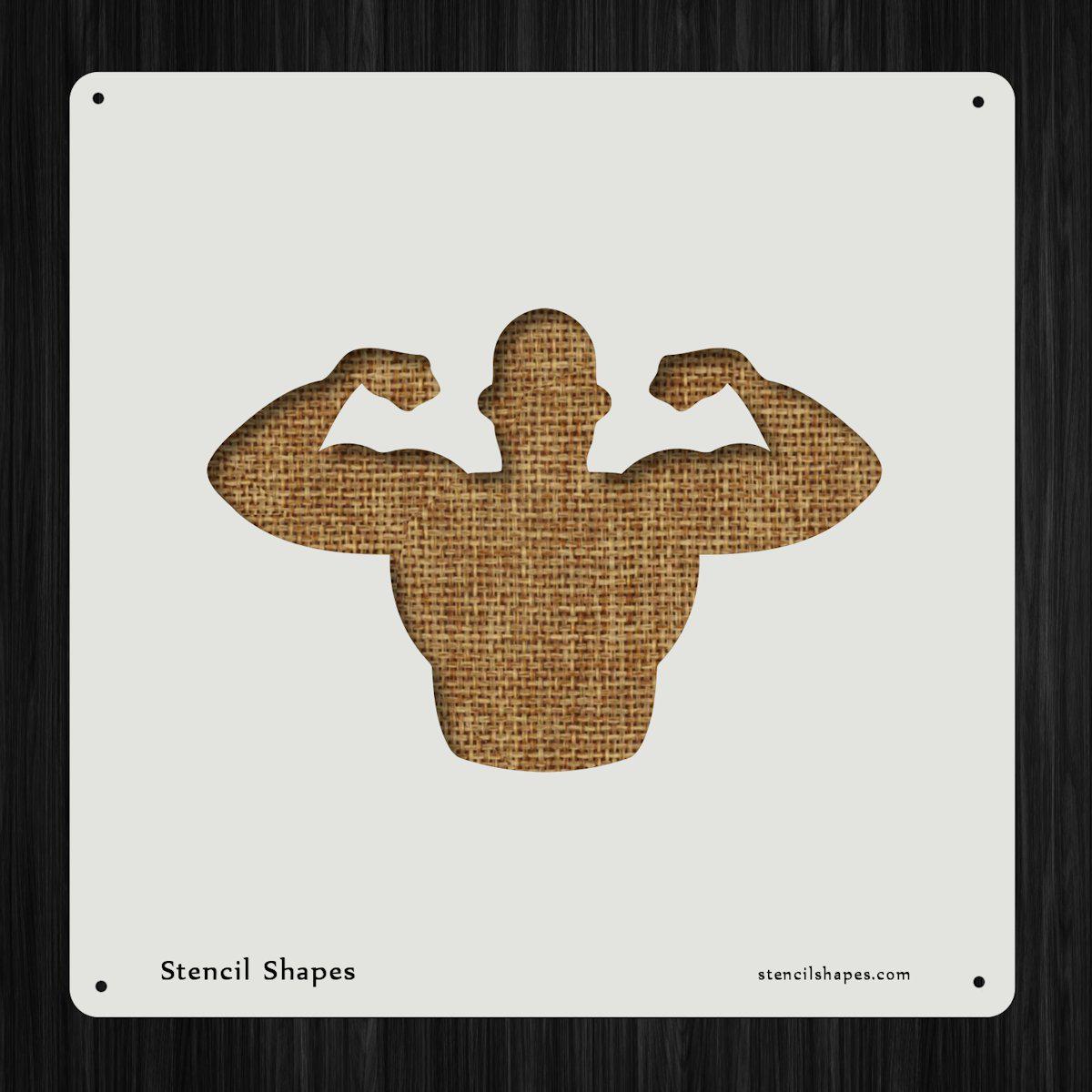 StencilShapes bodybuilder beefcake weights lifter strength style 10933 ...