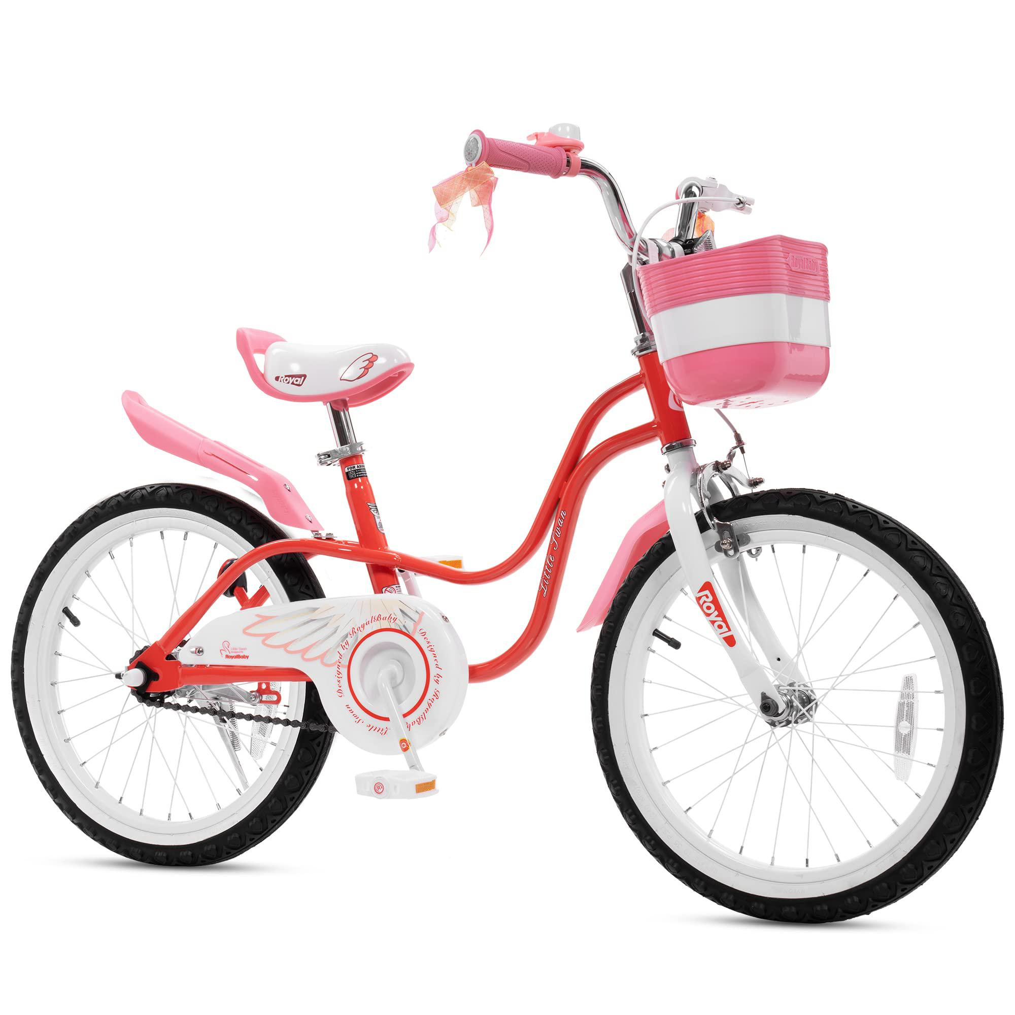royalbaby girls princess bike kids bike with training wheels basket ...