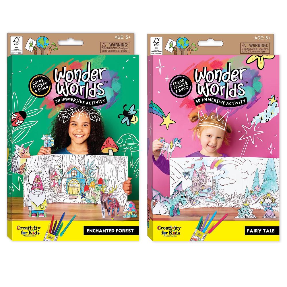 Faber-Castell creativity for kids wonder worlds 3d coloring kit, 2 pack ... Faber-Castell creativity for kids wonder worlds 3d coloring kit, 2 pack ...