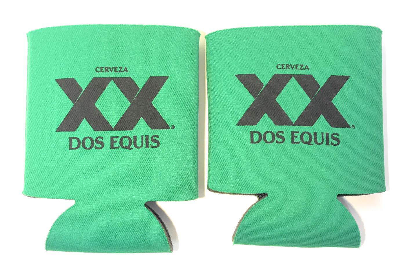 dos equis cerveza green can cooler insulator - 2 pack