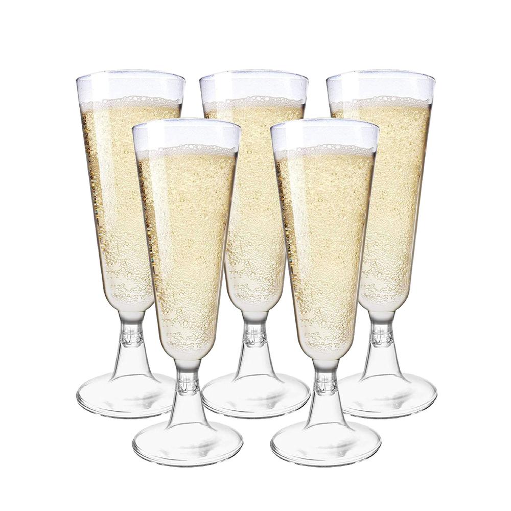 Matana 48 Multi Use Plastic Champagne Flutes 5 Oz Clear Plastic Toasting Glasses Mimosa