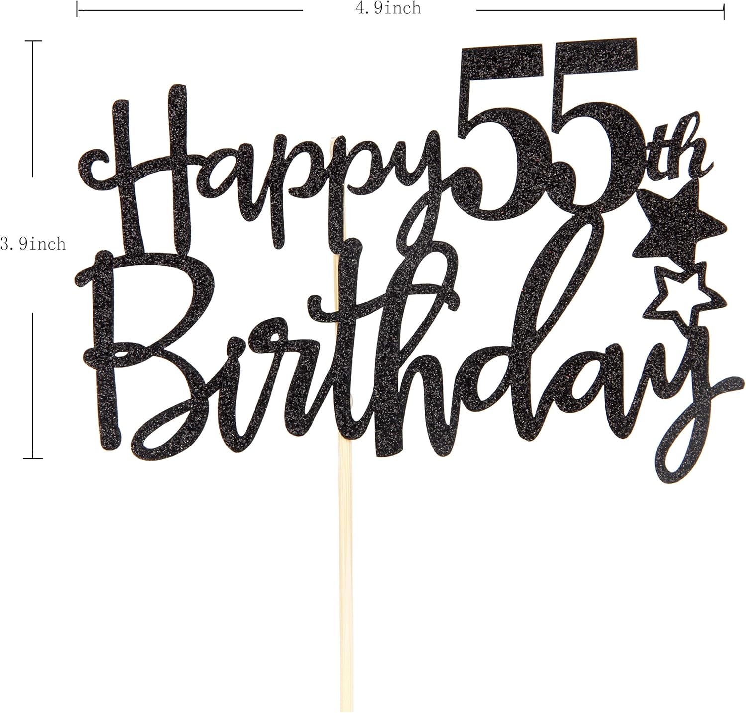 MaiCaiffe Black Happy 55th Birthday Cake Topper Hello 55 Cheers To 55 MaiCaiffe Black Happy 55th Birthday Cake Topper Hello 55 Cheers To 55