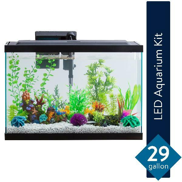 3M Fish Tank Starter Pack 29-Gallon Fish Aquarium with LED Complete ...